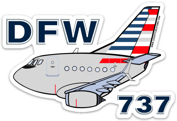 B-737 AA DFW Sticker – Cockpit Creations