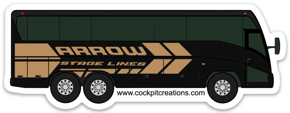 Bus ARROW Black Sticker – Cockpit Creations