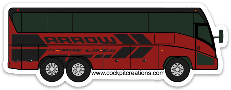 Bus ARROW Red Sticker – Cockpit Creations