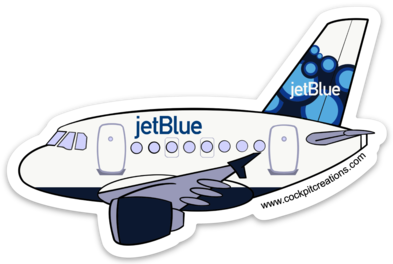 A 320 jetBlue Bubbles Sticker – Cockpit Creations